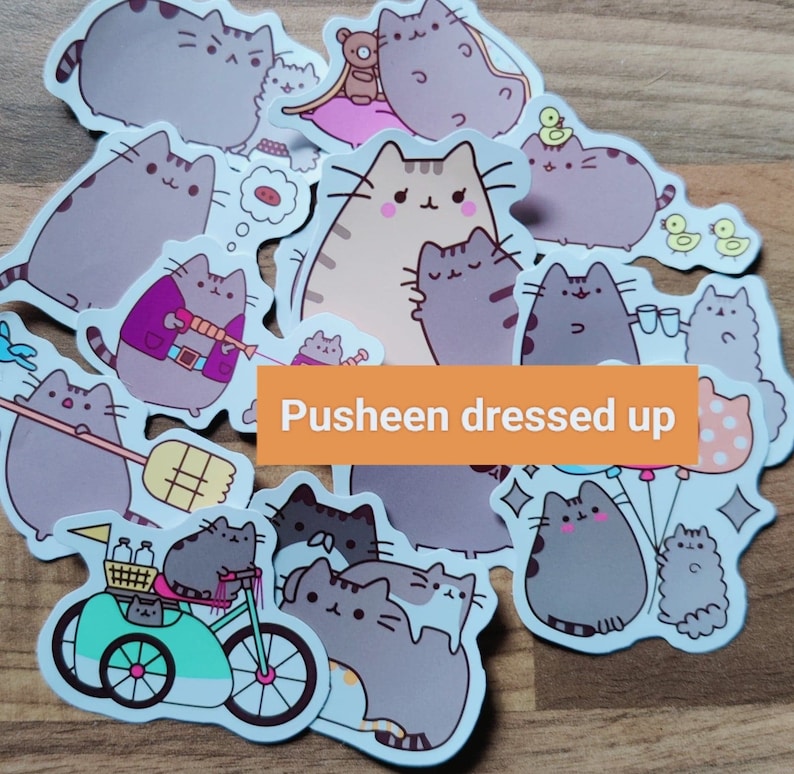Cute Pusheen Cat Stickers / Fun Sticker Packs / Cute Cartoon - Etsy UK