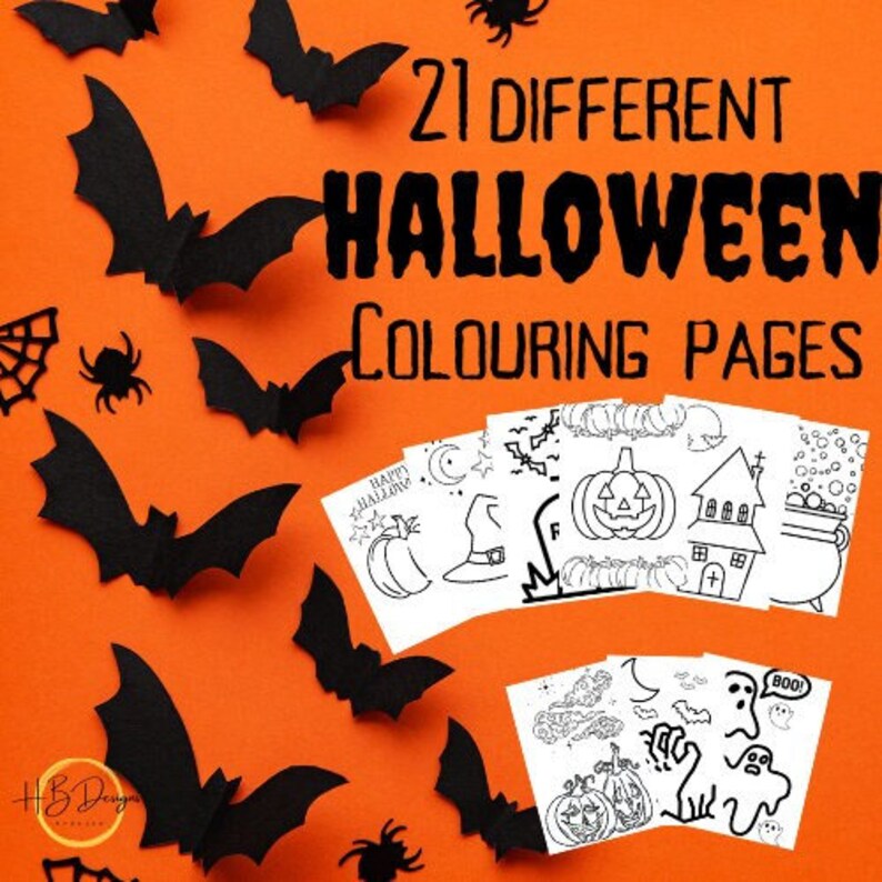 21 Halloween Printable Colouring Pages / Digital Download / - Etsy