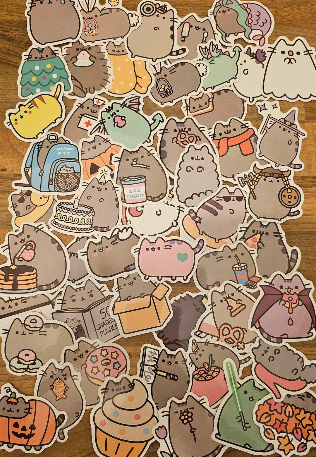 Cute Pusheen Cat Stickers / Fun Sticker Packs / Cute Cartoon Stickers ...