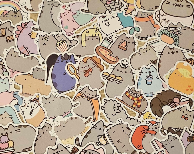 Cute Pusheen Cat Stickers / Fun Sticker Packs / Cute Cartoon Stickers ...