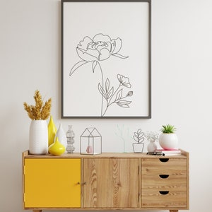 Minimalist Line Art Flower Set, Flower Line Art, Female Body Line Art ...