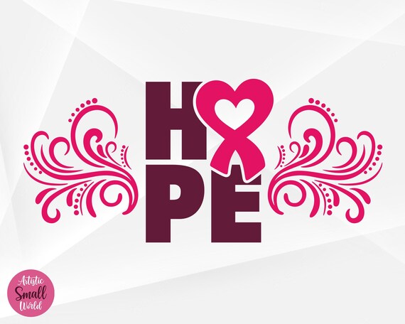 Hope SVG Breast Cancer Svg Cancer Ribbon Svg Cancer - Etsy