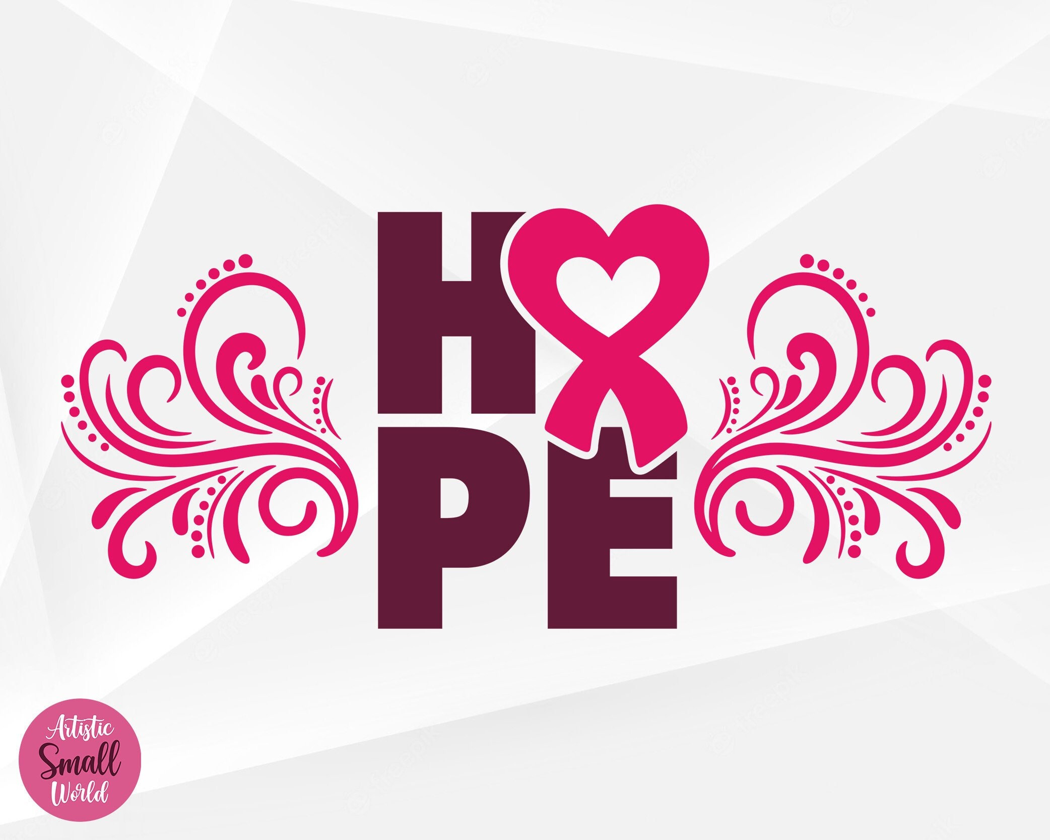 Hope SVG Breast Cancer Svg Cancer Ribbon Svg Cancer - Etsy