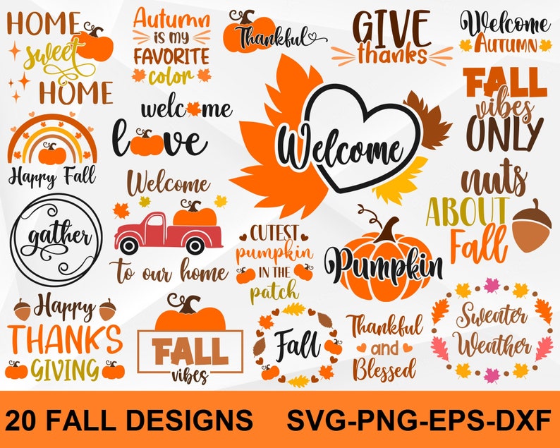 Fall SVG Bundle Fall Svg Autumn Svg Thanksgiving Svg Fall - Etsy