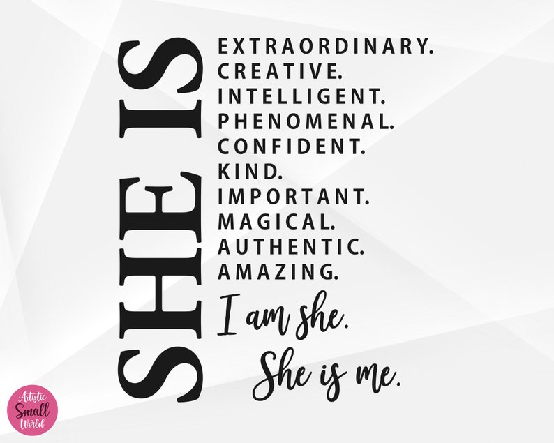She is Me SVG I Am She Svg Phenomenal Woman Svg - Etsy