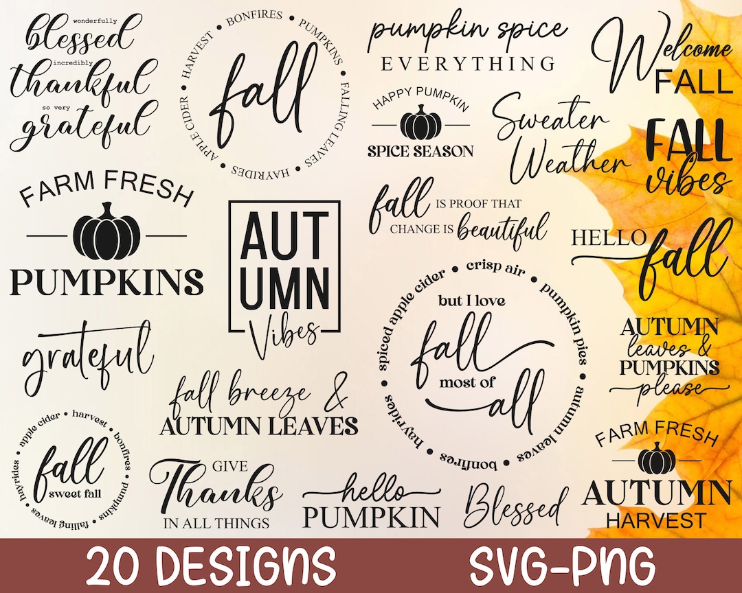 Fall SVG Bundle, Fall Svg, Hello Fall Svg, Autumn Svg, Thanksgiving Svg ...