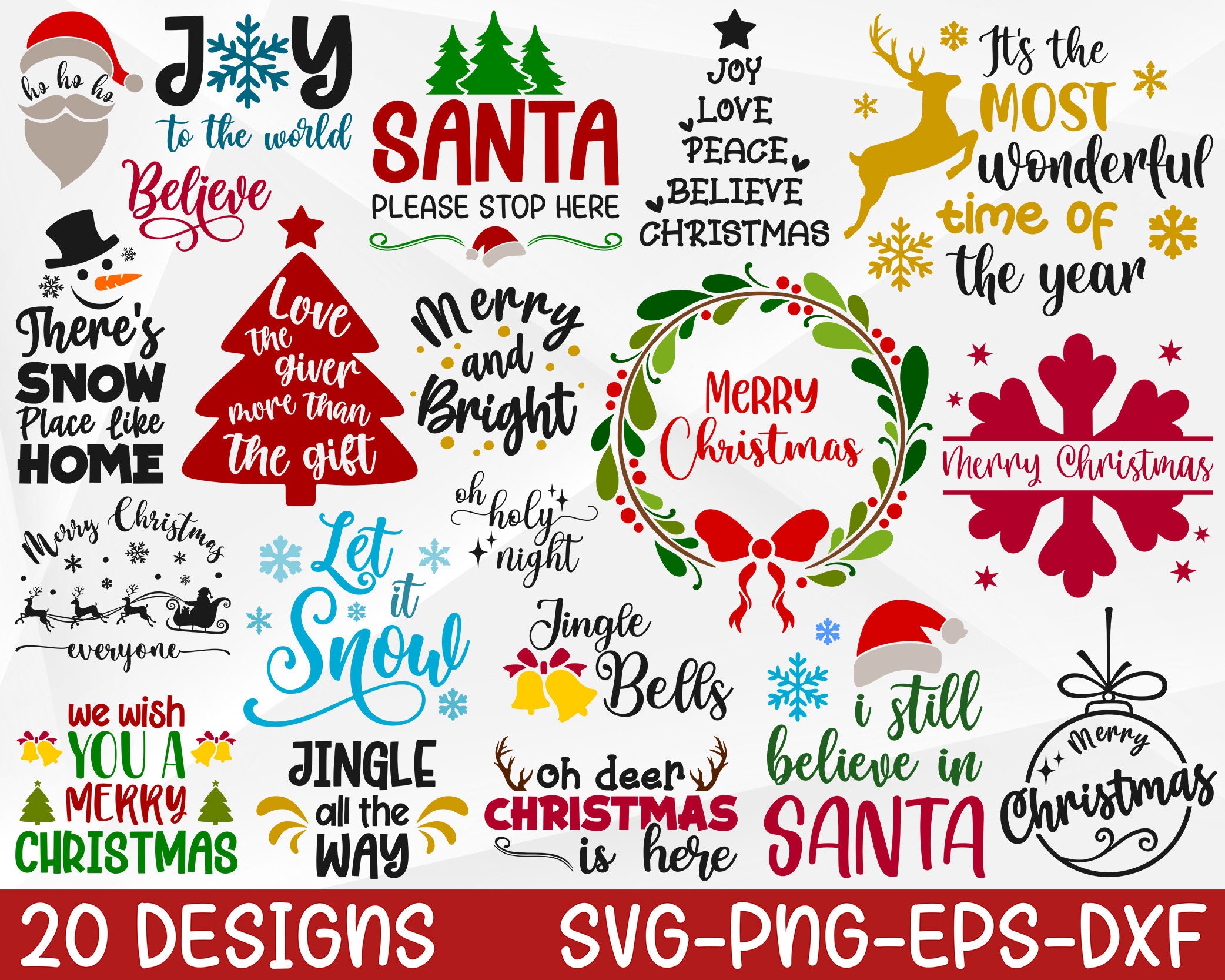 Christmas SVG Bundle Christmas Svg Winter Svg Christmas Cut - Etsy