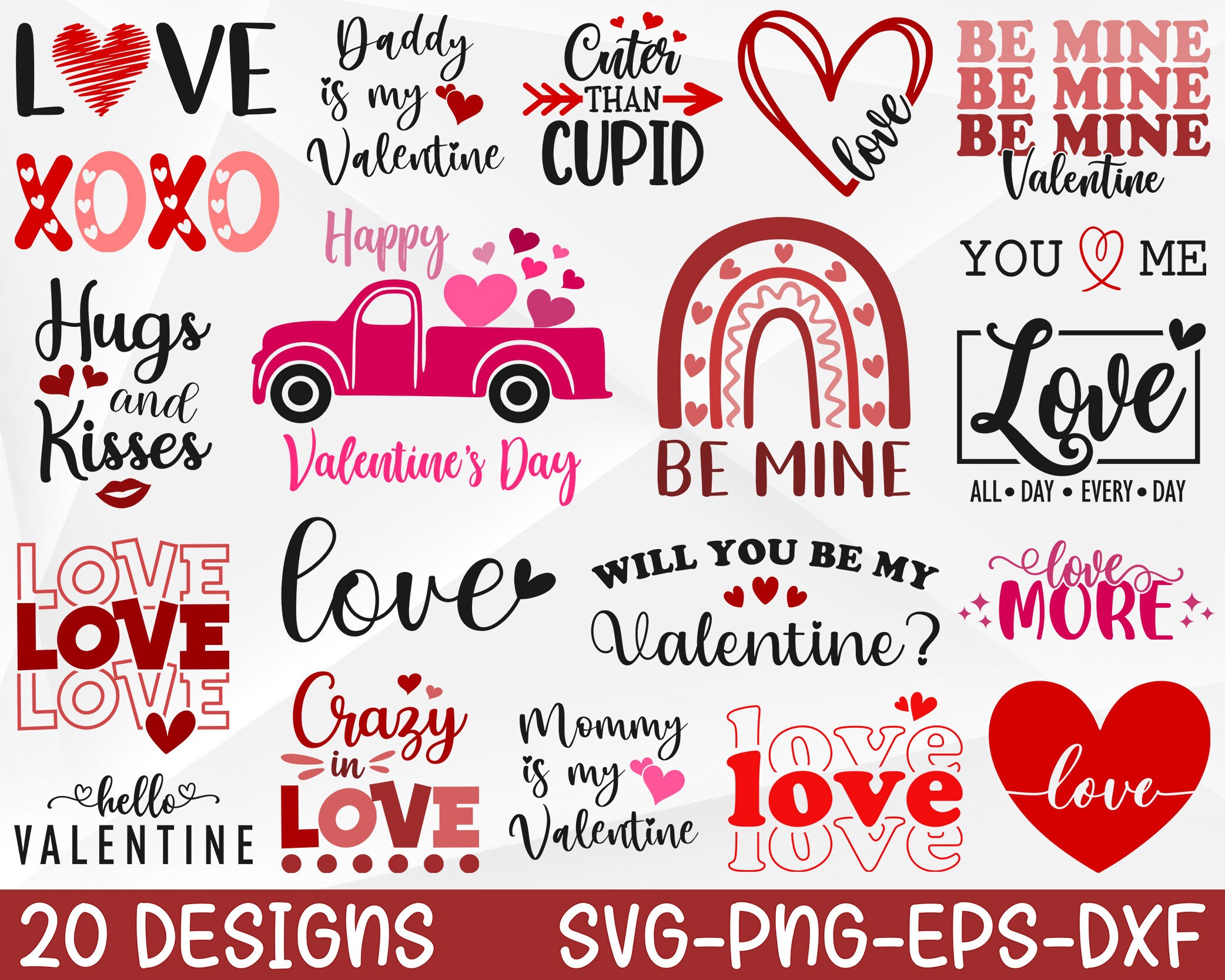 Valentine's Day SVG Bundle Valentine Day Svg Valentine - Etsy