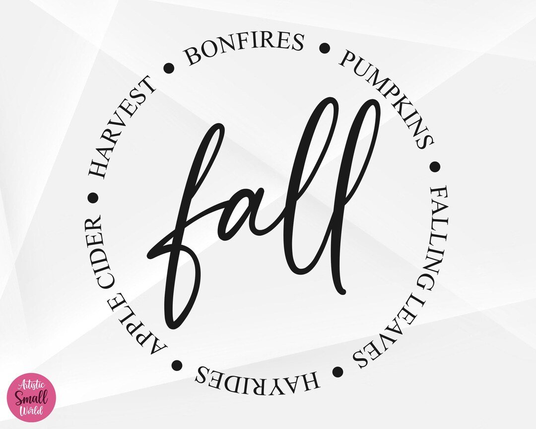 Fall SVG Fall Circle Svg Hello Fall Svg Autumn Svg - Etsy
