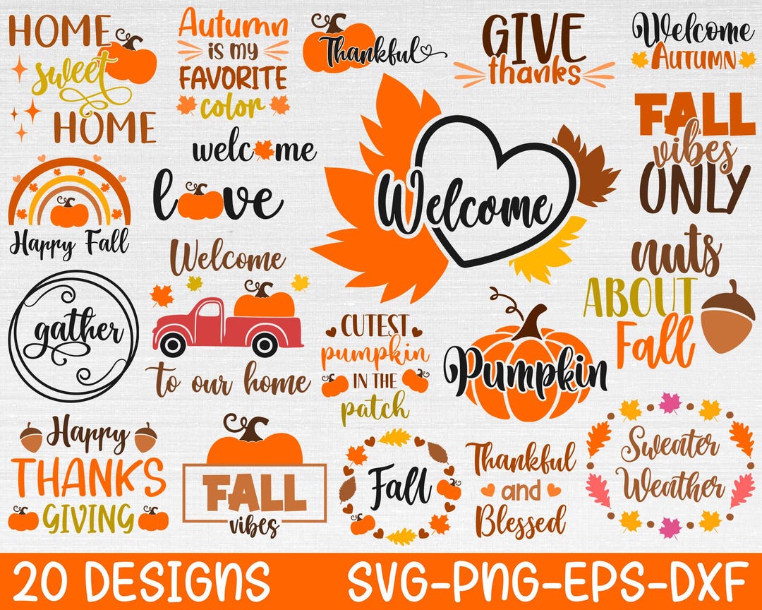 Fall SVG Bundle, Fall Svg, Autumn Svg, Thanksgiving Svg, Fall Cut Files ...