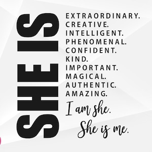 She is Me SVG, I Am She Svg, Woman Affirmation Svg, She is Me Cut Files ...