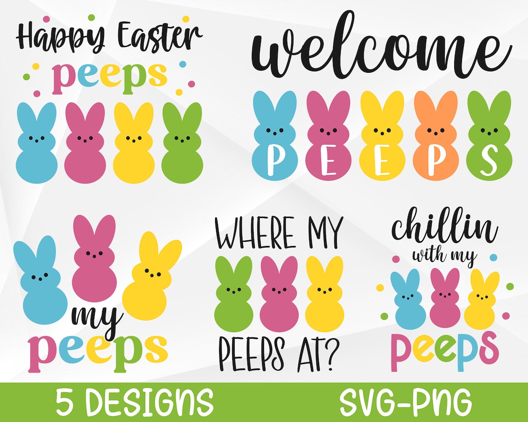 Easter Peeps SVG Bundle, Peeps Svg, My Peeps Svg, Easter Svg, Kids ...