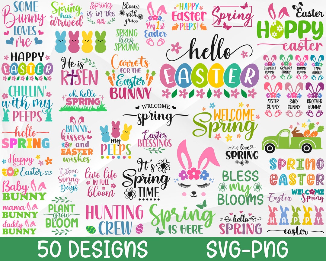 Spring SVG Bundle, Easter SVG Bundle, Welcome Spring Svg, Spring Svg ...