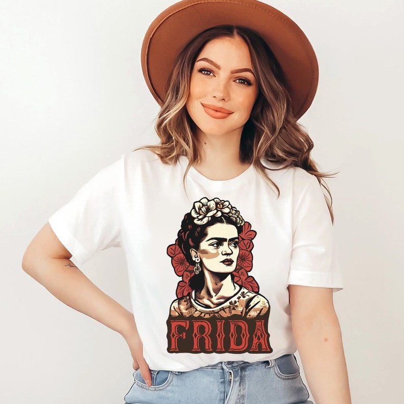Frida Kahlo Shirt, Retro Art Portrait Tshirt, Vintage Mexican Artist ...