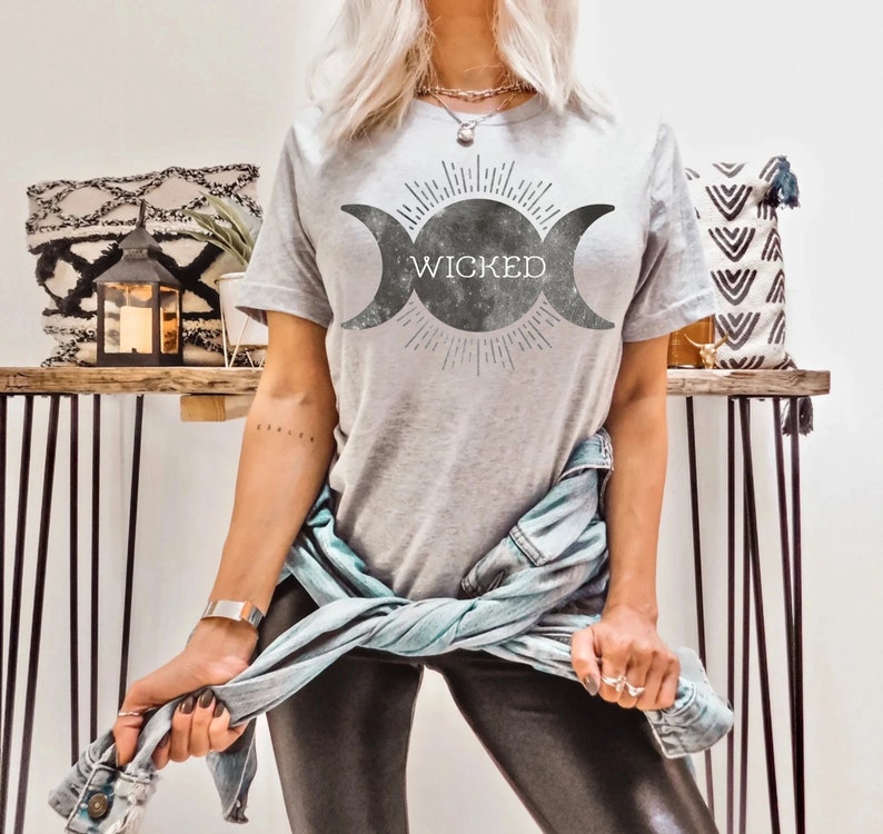 Wicked Moon Sweatshirt Crescent Moon Tee Full Moon T-shirt - Etsy