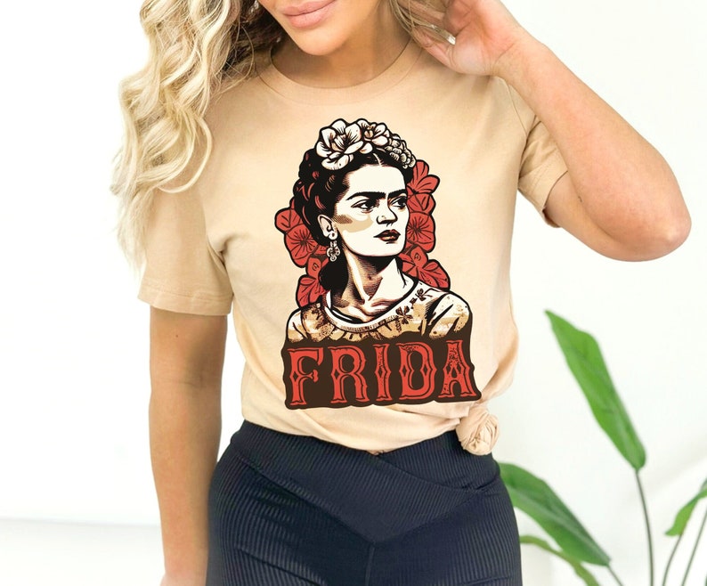 Frida Kahlo Shirt, Retro Art Portrait Tshirt, Vintage Mexican Artist ...