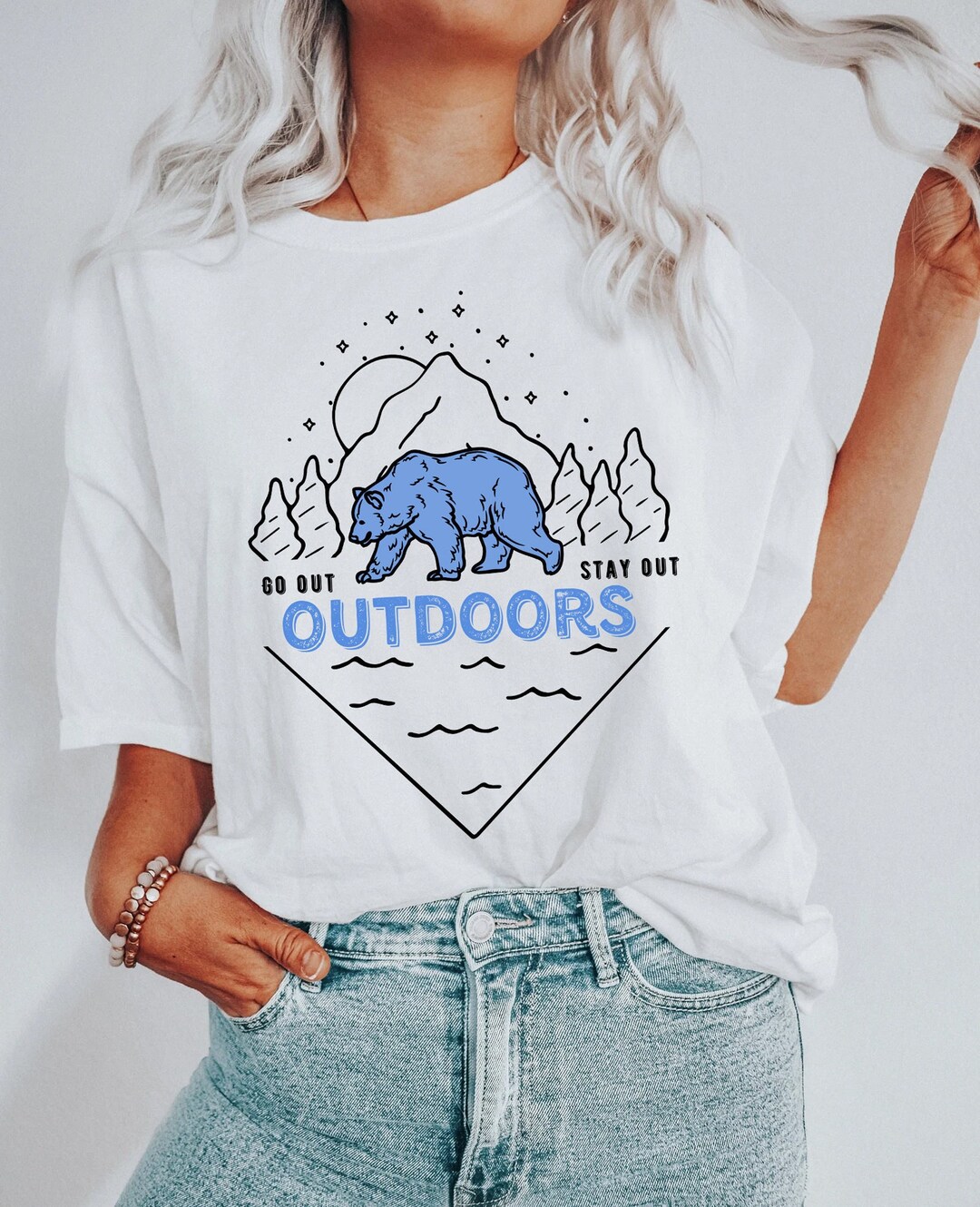 Great Outdoors Graphic T-shirt Design, Unisex Tee Design for Campers ...