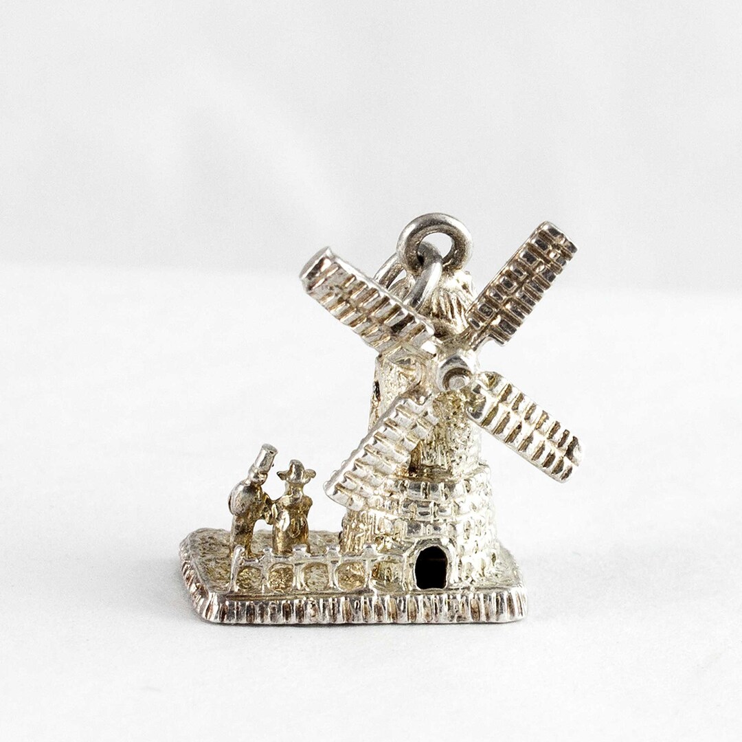 Vintage Windmill Charm, Silver Charm for Bracelets or Necklaces ...