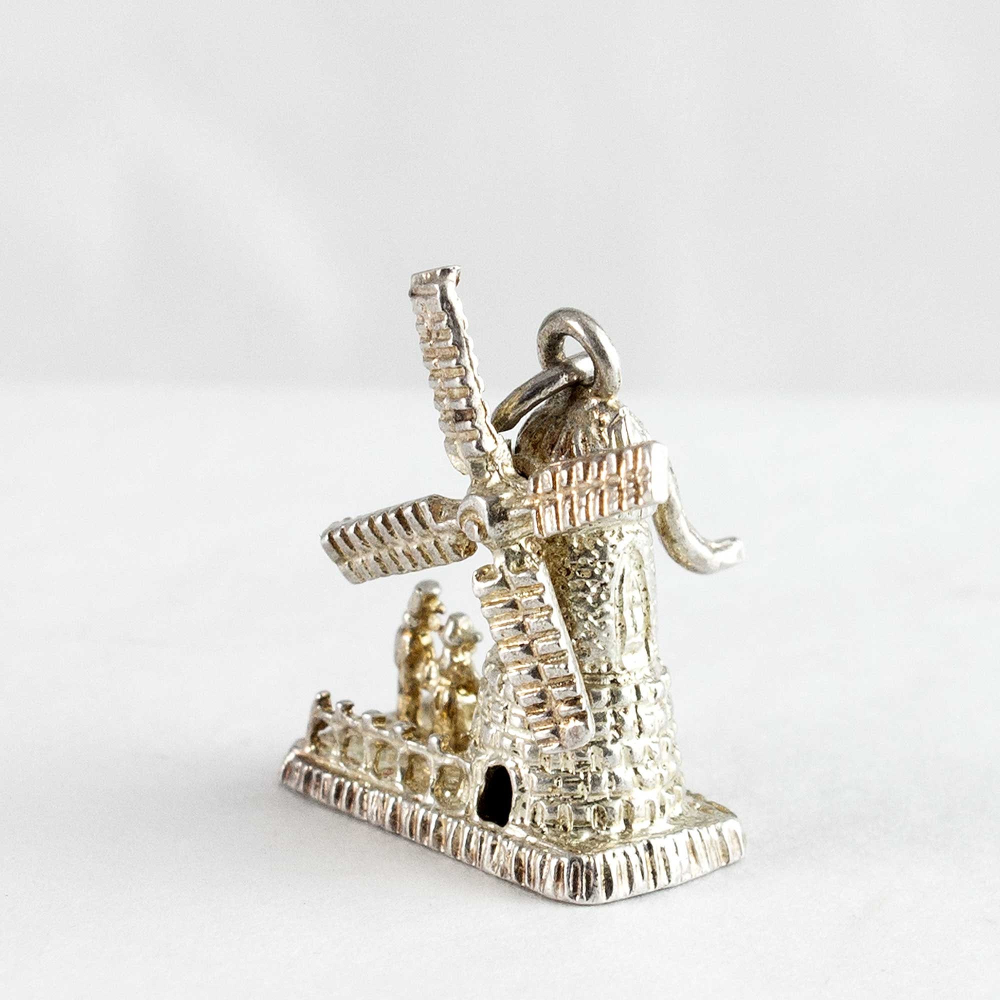 Vintage Windmill Charm, Silver Charm for Bracelets or Necklaces ...
