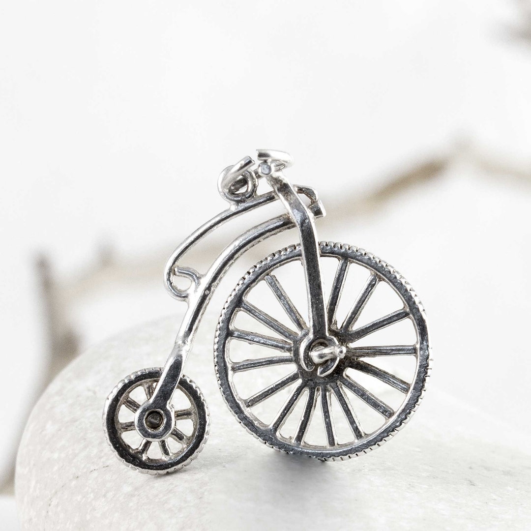 Vintage Bicycle Charm, Silver Articulated Charm for Bracelets or ...