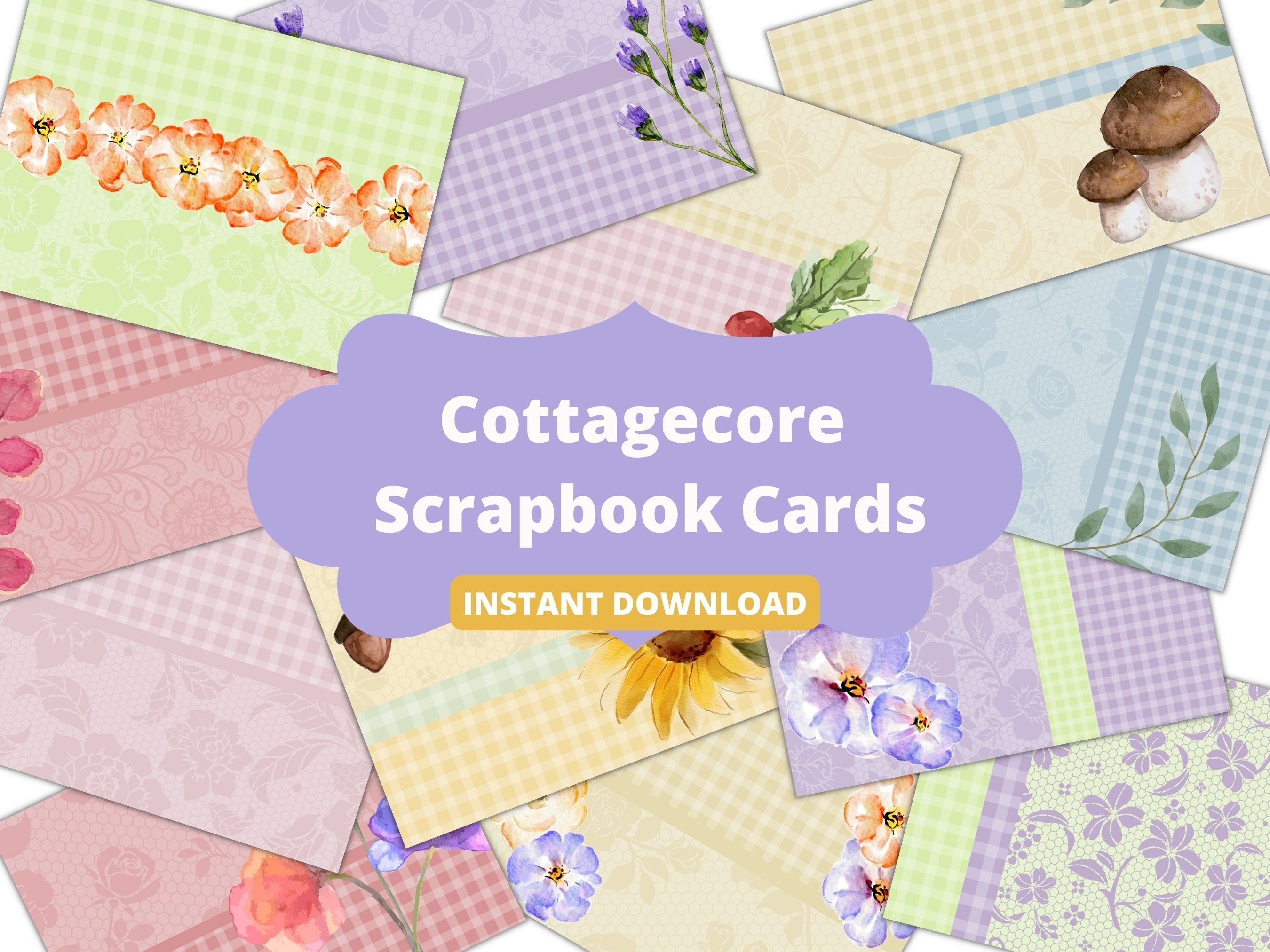 Cottagecore Scrapbook Cards Instant Download PDF to Print - Etsy Australia