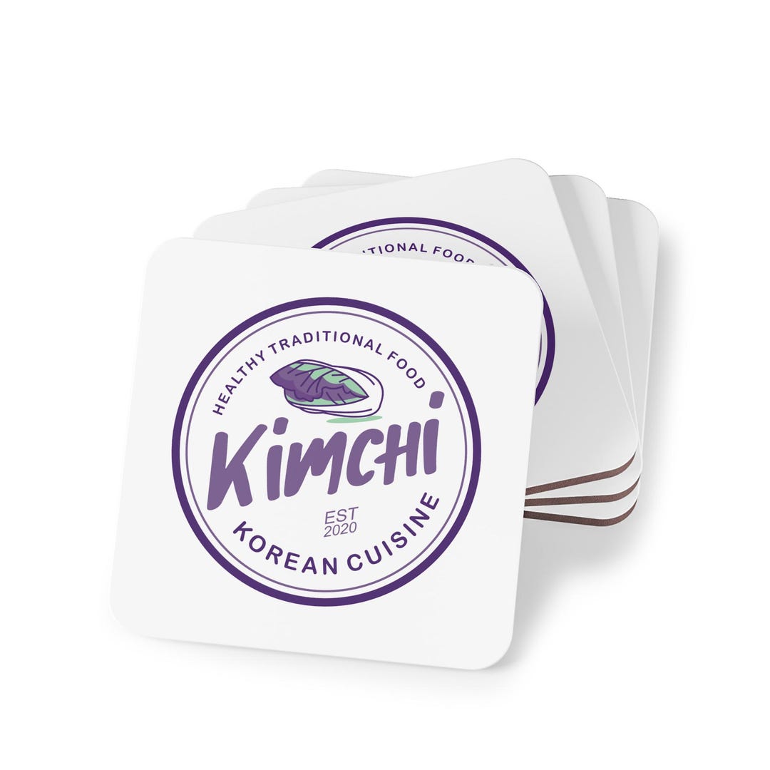 Kimchi Coaster Set of 4 Korean Drink Coaster Kdrama Fan Gift Kpop Decor ...