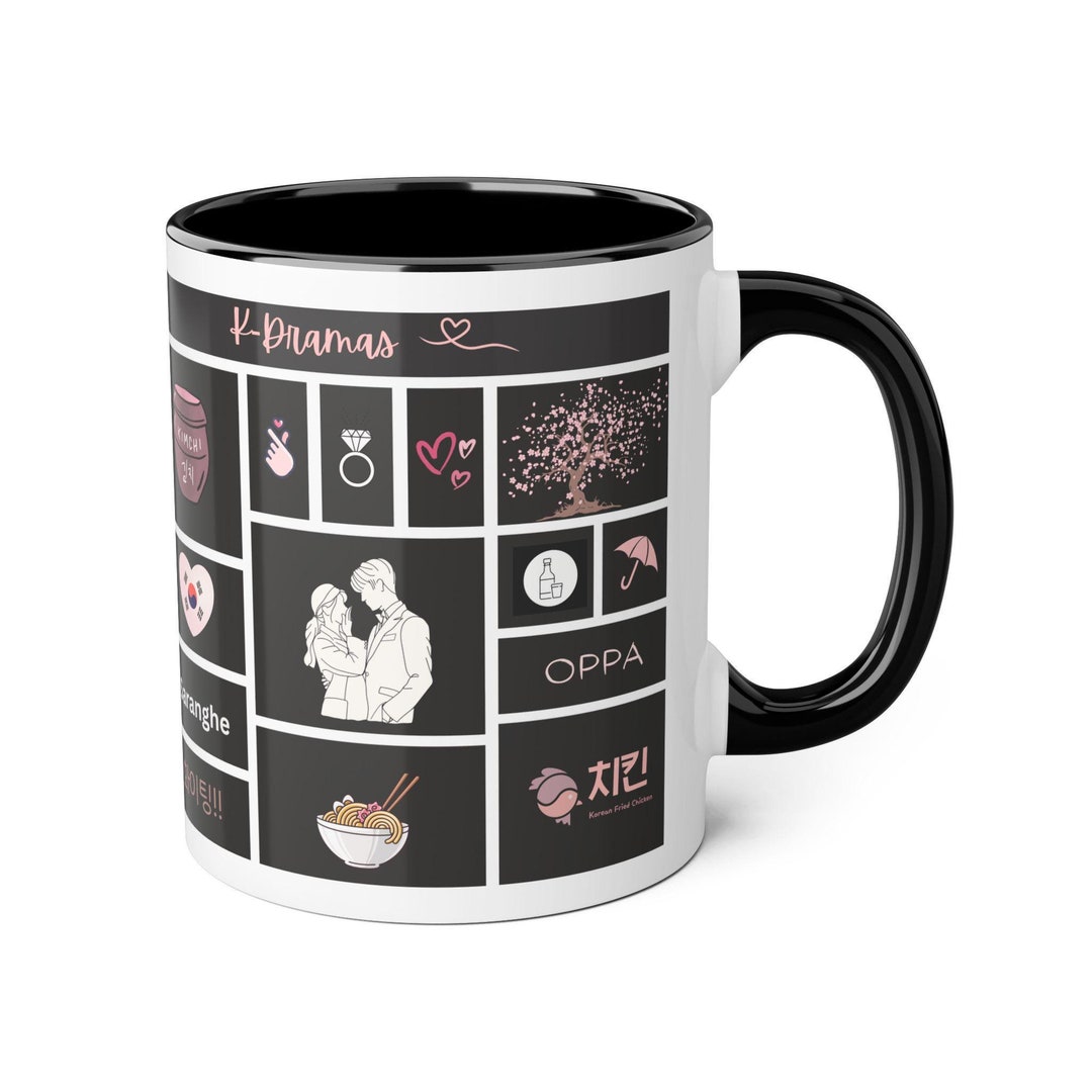 K-drama Coffee Mug, Korean Drama Fan Gift Cherry Blossom Soju Ramen ...