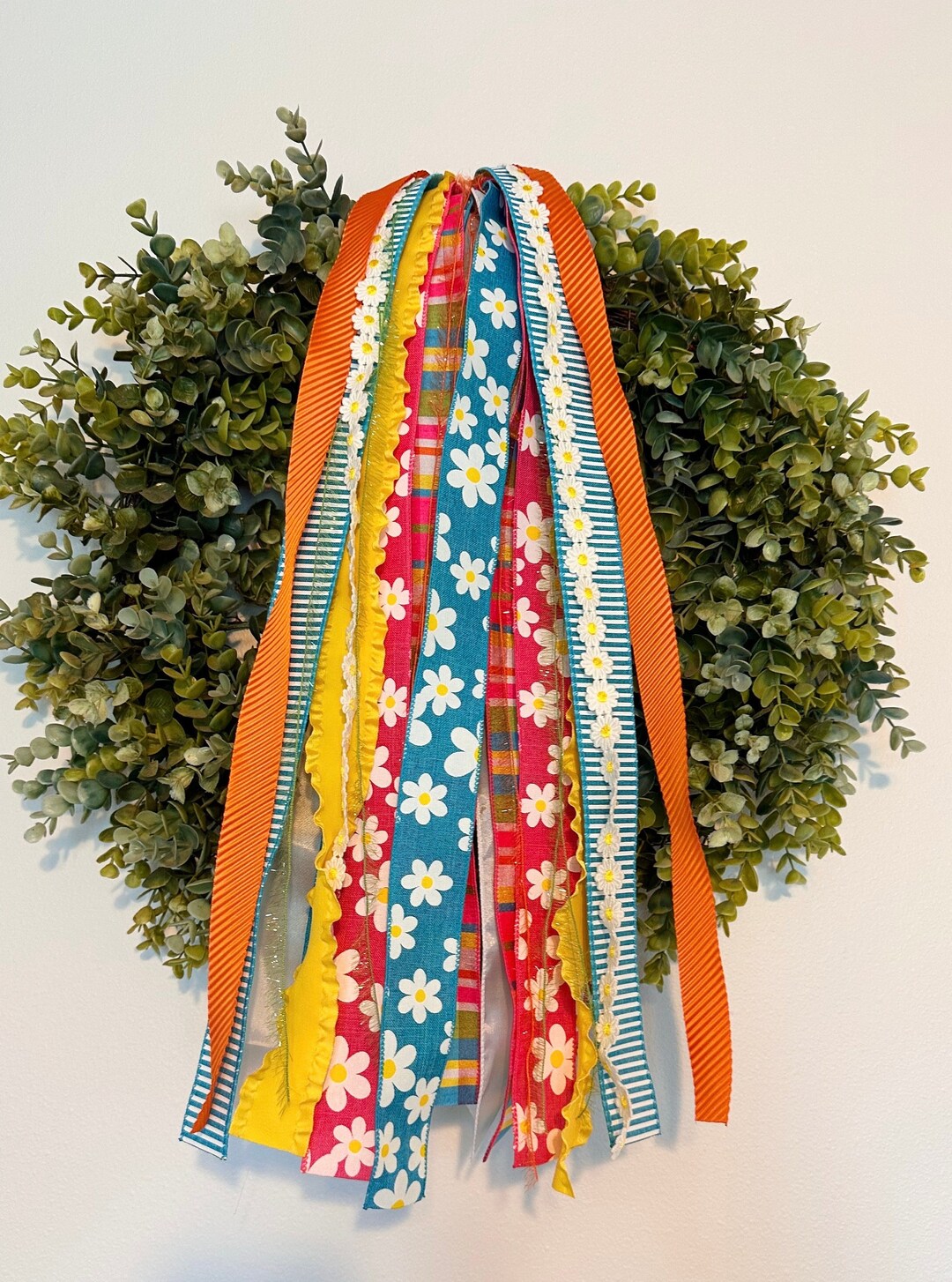 Daisy Ribbon Bundle, Summer Wreath, Ribbon Set, Plaid Decor, Summer ...