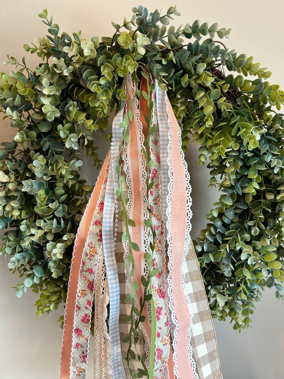 Spring Floral Ribbon Bundle, Summer Wreath, Ribbon Set, Plaid Decor ...