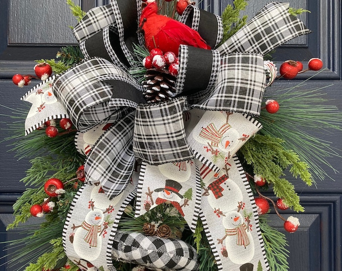 Rustic Christmas Wreath Swag for Front Door, North Woods Swag ...