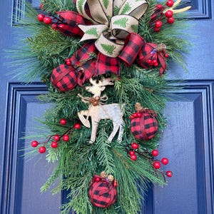 Rustic Christmas Swag for Front Door, North Woods Swag, Cabin Christmas ...