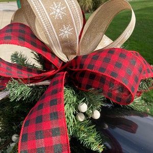 Christmas Mailbox Topper, Christmas Mailbox Swag, Rustic Christmas ...