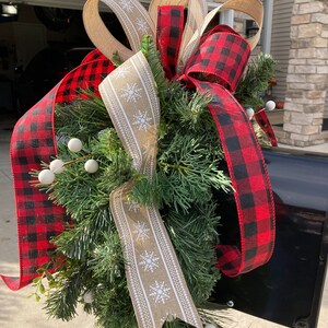 Christmas Mailbox Topper, Christmas Mailbox Swag, Rustic Christmas ...
