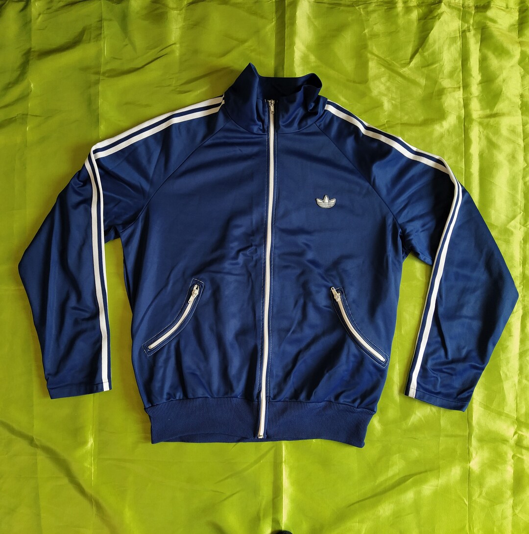 Adidas 70s Vintage Men Zip Track Top Jacket Blue / Navy White - Etsy
