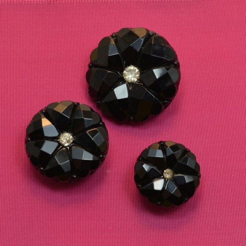 Black Rhinestone Buttons - Etsy