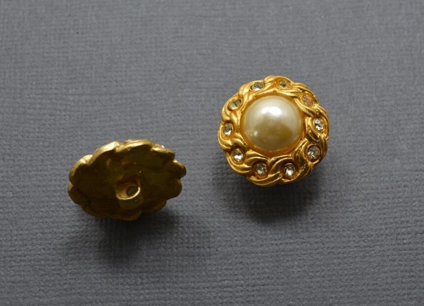 Pearl in Chain Rim Set With Rhinestones L-04 - Etsy