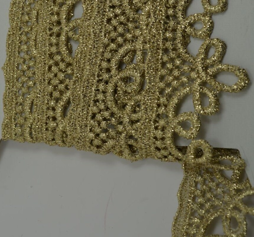 Trim Pale Gold Lace Like Edging TR-GOLD 05 - Etsy