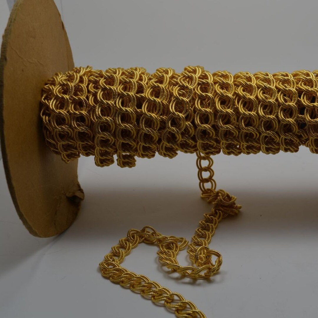 Trim – Bright Gold Double Link Metal Chain Sold by the Yard (TR-GOLD-01 ...