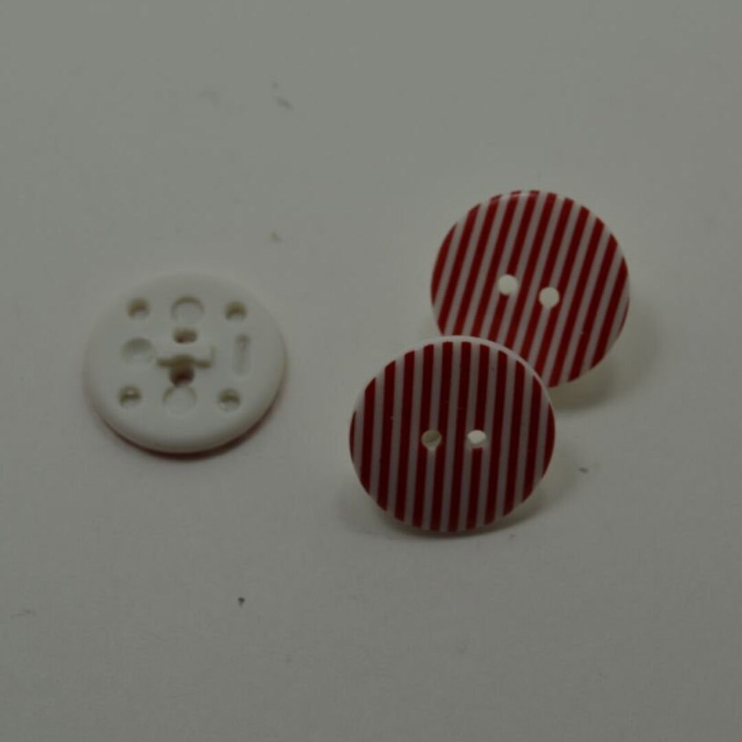 Red & White Striped Button – 2-hole (KK-04) - Etsy