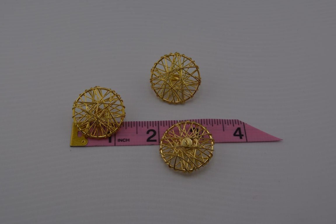 Bright Gold Wrapped Spiral 3 Dimensional Buttons Shank VV-08 - Etsy