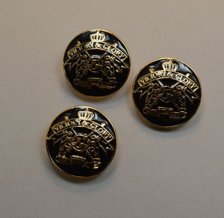 Black Enamel With Gold Crest & Rim O-03 - Etsy