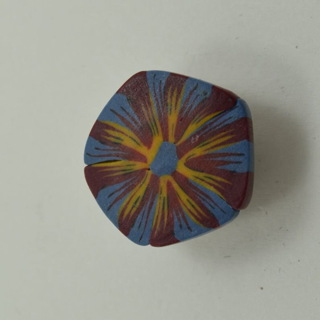 Sunflower on Periwinkle Modern Art Resin Hexagon Button (CC-20) - Etsy