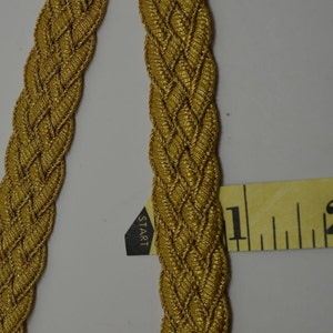 Trim – Gold Intricate Braid Using 5 Flat Strands (TR-GOLD-12) - Etsy