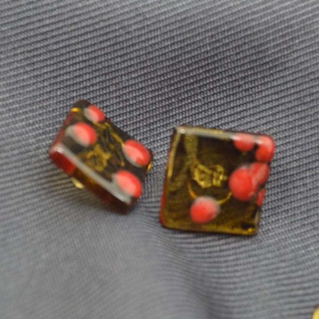 Handmade Glass Button – Bronze Background With Red Berries (JJ-11) - Etsy