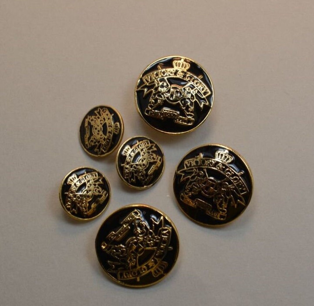 Black Enamel With Gold Crest & Rim (O-03) - Etsy