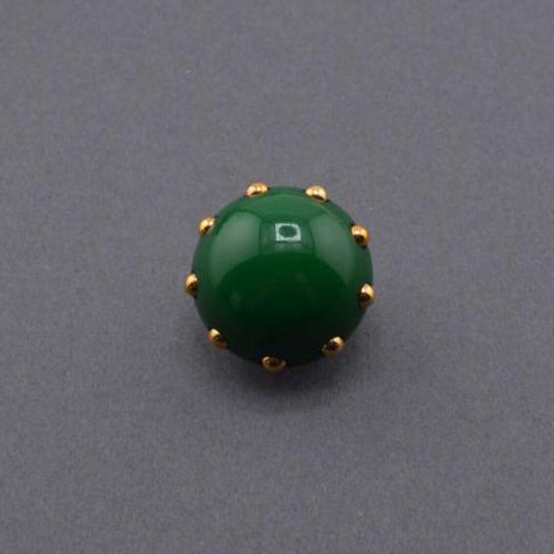 Emerald Green Dome With Gold Dots – Shank (Z-06) - Etsy
