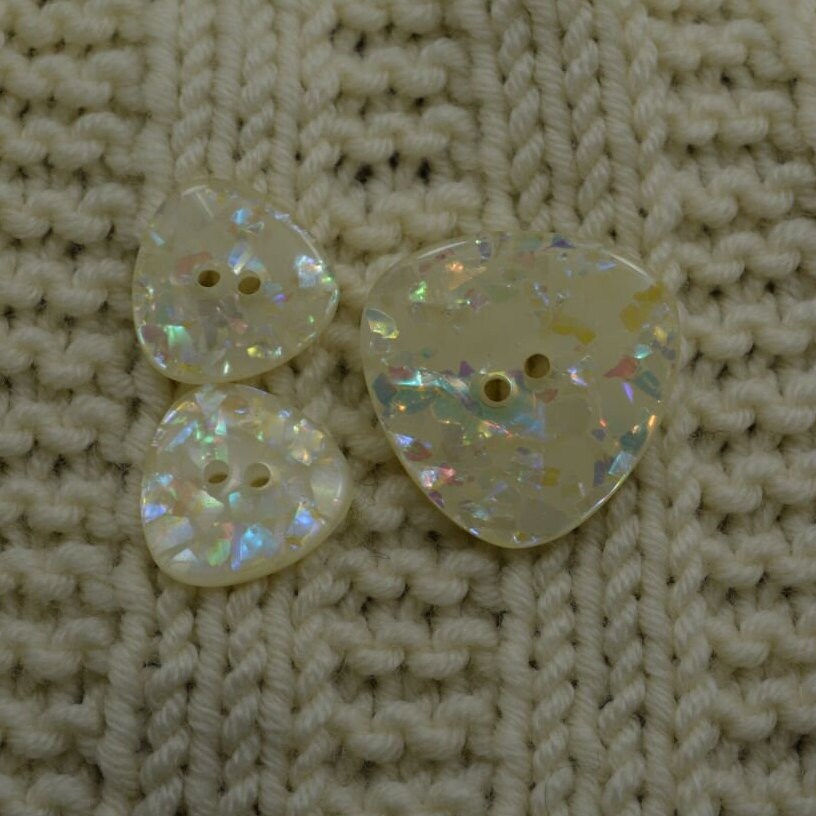 Triangle Shape Cream Background With Iridescent Flecks 2-hole MM-05 - Etsy