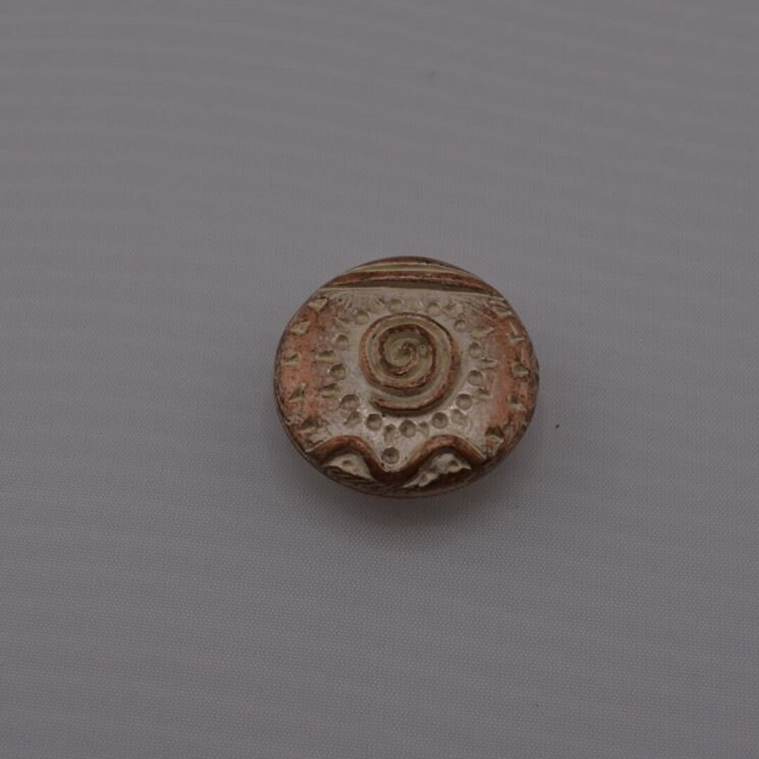 Silver Gold Copper Metallic Button With Swirls Lines and Dots – Shank ...