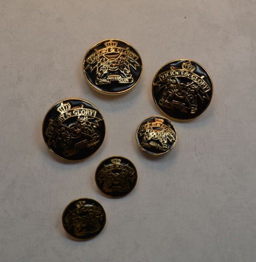 Black Enamel With Gold Crest & Rim O-03 - Etsy