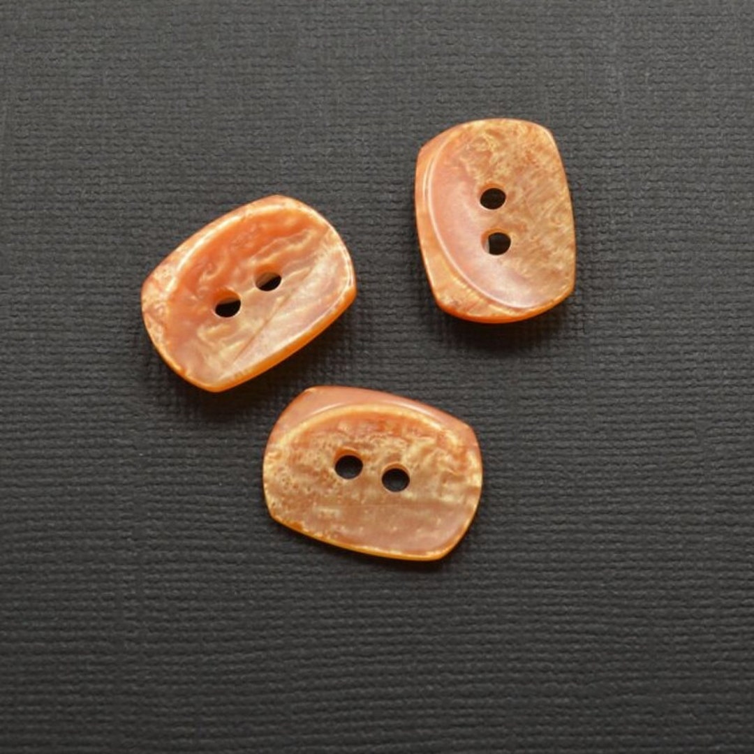 Apricot Orange Rectangle Button – 2 Hole (MM-15) - Etsy